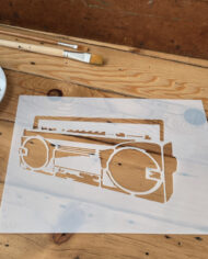 Boombox Stencil (8.5″x11″) | Stencil 1