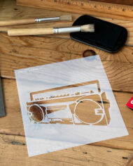 Boombox Stencil (8.5″x11″) | Stencil 1