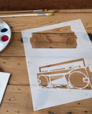 Boombox Stencil – Two Layers | Stencil 1