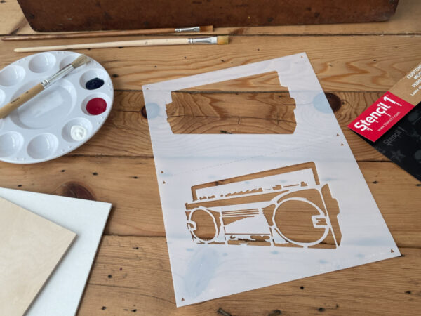 Boombox Stencil – Two Layers | Stencil 1