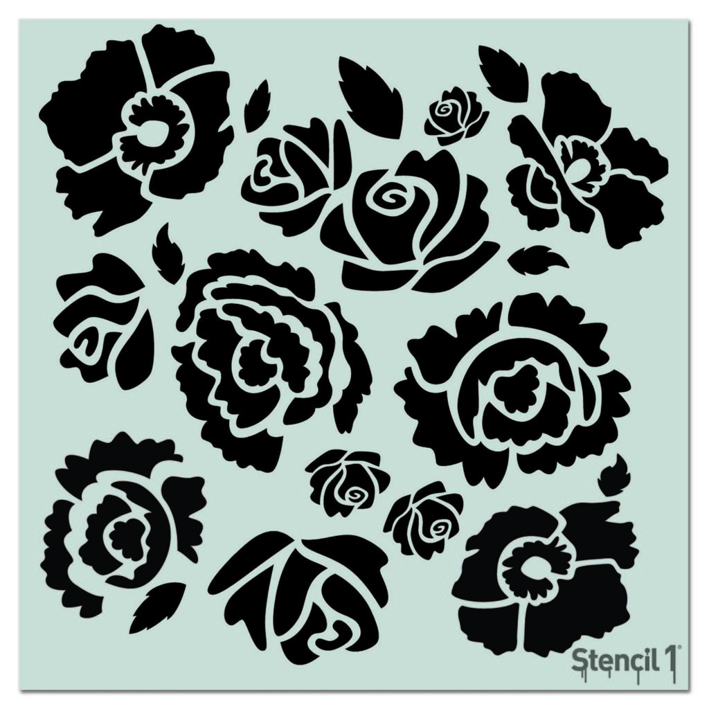 Bouquet Repeat Pattern Stencil (11"x11") | Stencil 1