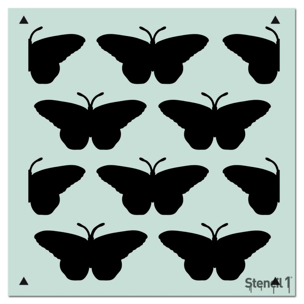 Butterflies Repeat Pattern Stencil (11"x11") | Stencil 1