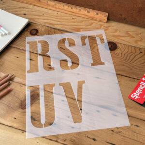 Cargo Font Stencil 4 Inches Tall | Stencil 1