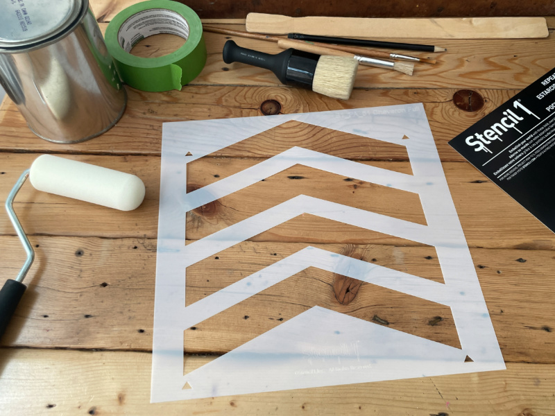 Chevron Full Repeat Pattern Stencil (11"x11") | Stencil 1