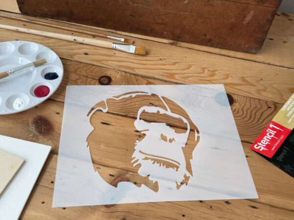 Chimp Stencil (8.5″x11″) | Stencil 1