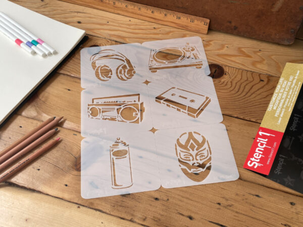 Graffiti Mini Stencil Set #1 6-pack | Stencil 1
