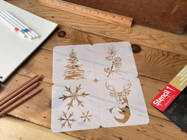 Winter Holiday Stencil 4-pack | Stencil 1