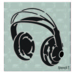 Headphones Stencil- small (5.75"x6") | Stencil 1