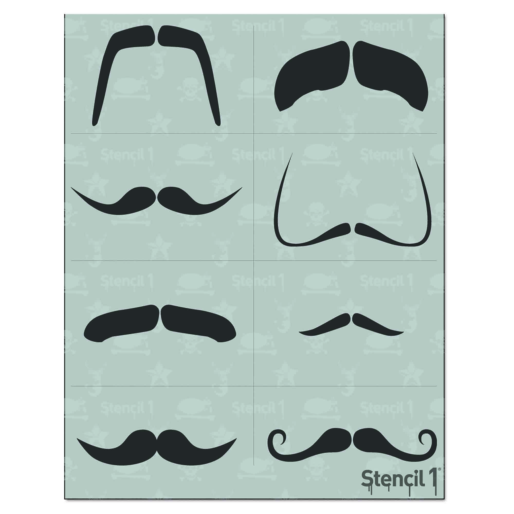 Moustaches Stencil 8-Pack | Stencil 1