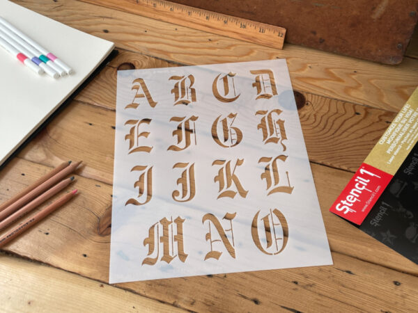 Old English Font Stencil | Stencil 1