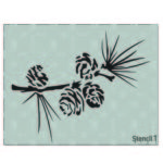 Pine Branch Stencil (8.5″x11″) | Stencil 1