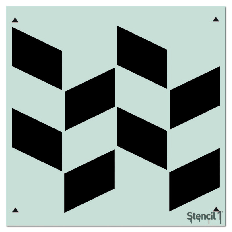Triangle Flipped Repeat Pattern Stencil (11"x11") | Stencil 1