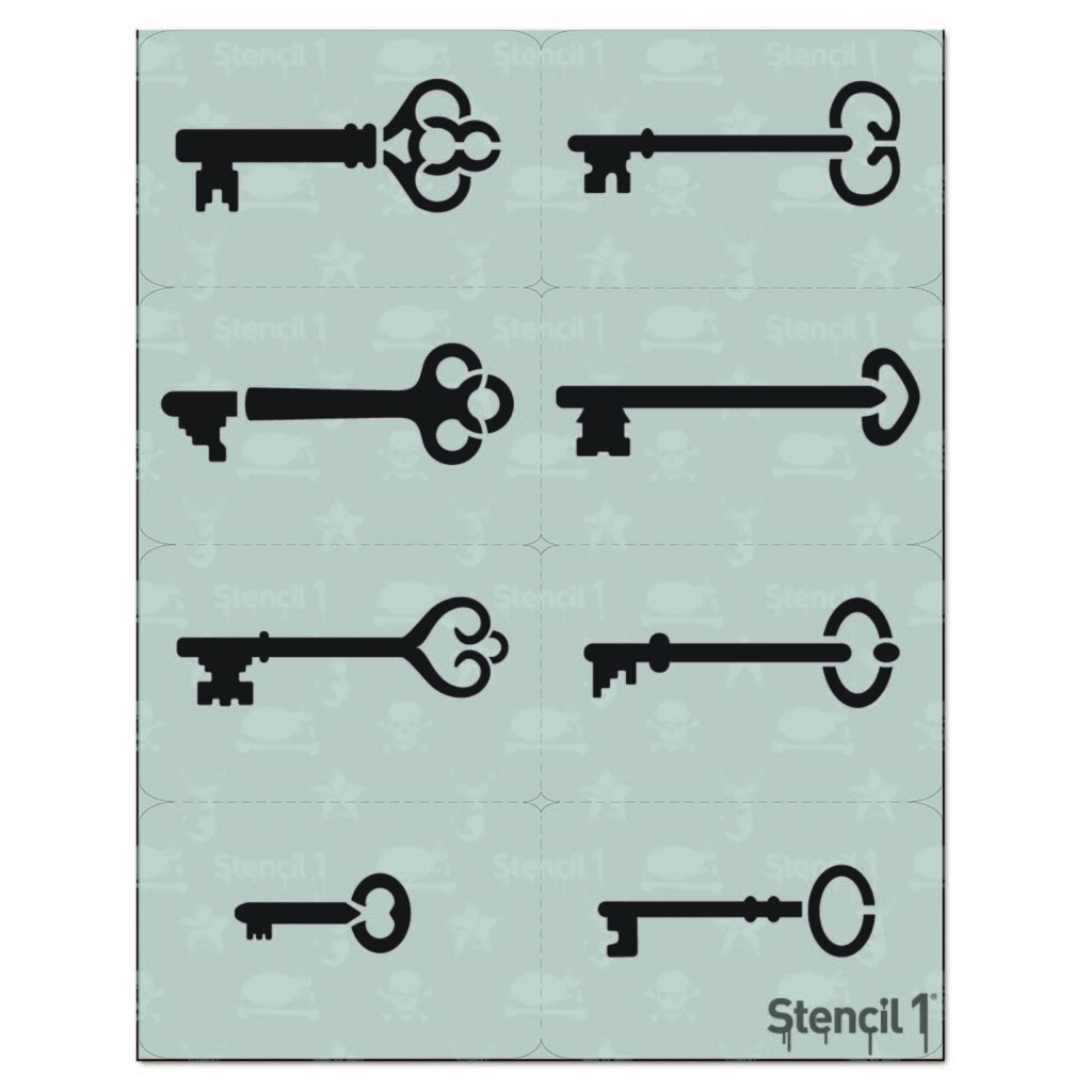Skeleton Keys Stencil 8-pack | Stencil 1