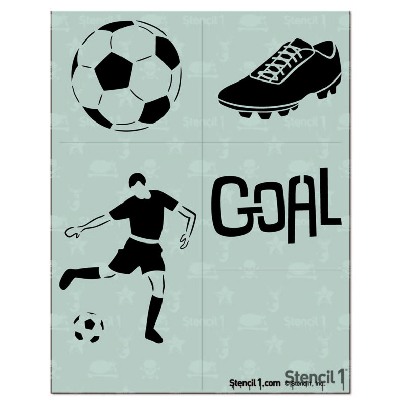 Soccer Stencil 4-pack | Stencil 1