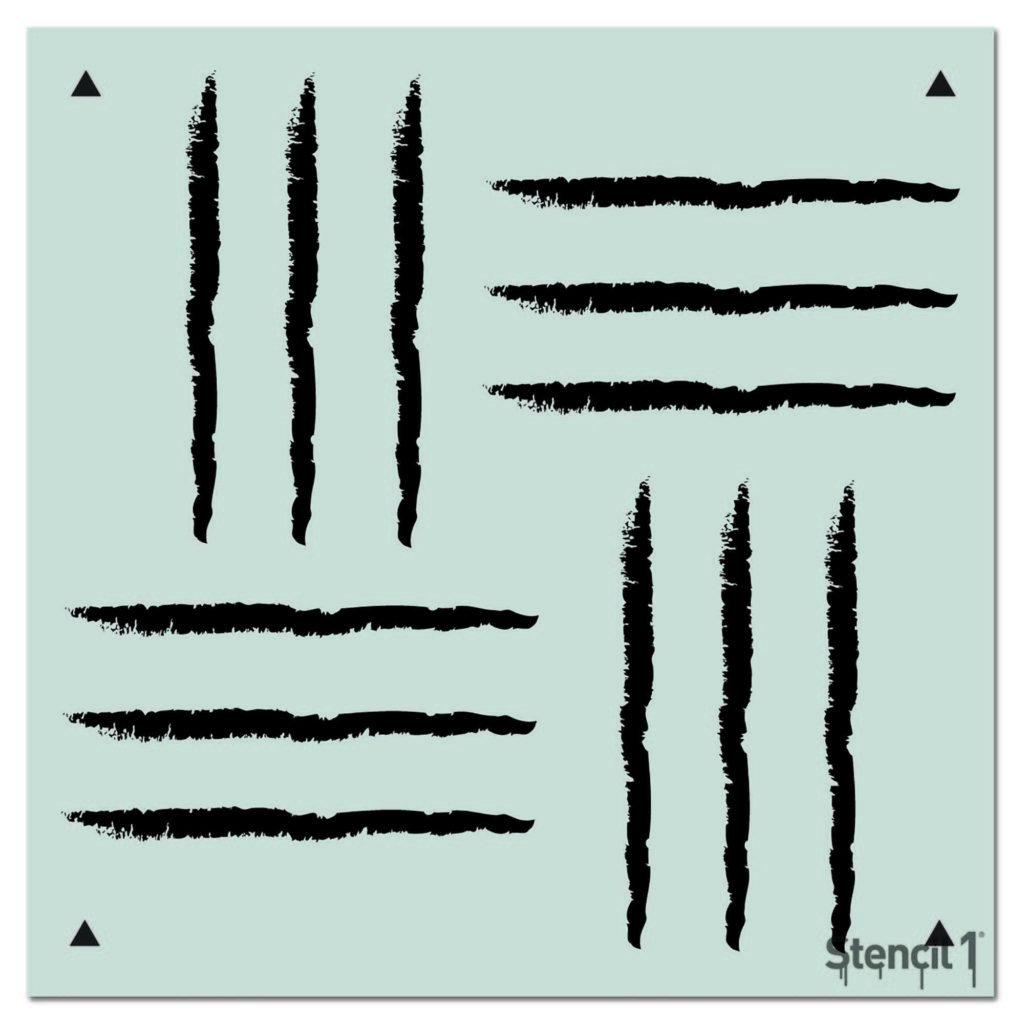 Weave Scratch Repeat Pattern Stencil (11"x11") | Stencil 1