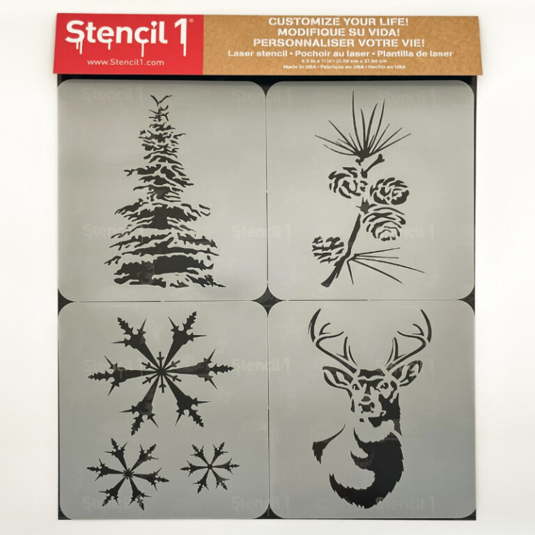 Winter Holiday Stencil 4-pack | Stencil 1