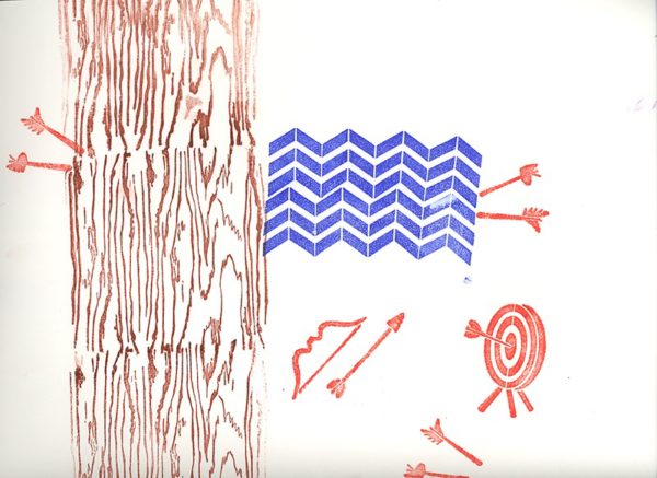 Wood Grain, Chevron, Bow + Arrow, Bullseye Stamp Set | Stencil 1