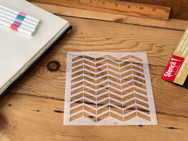 Chevron Repeat Pattern Stencil -Small (5.75"x6") | Stencil 1