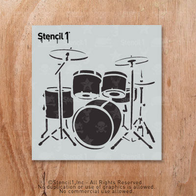 Drum Set Stencil -Small | Stencil 1