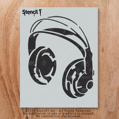 Headphones Stencil (8.5″x11″) | Stencil 1