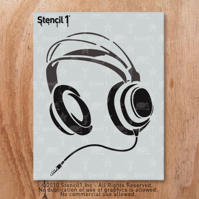Headphones with cord | Stencil 1