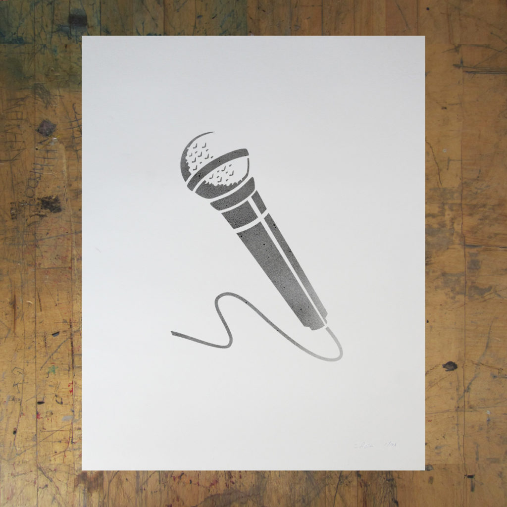 Mic Stencil (8.5″x11″) | Stencil 1