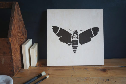 Moth with Skull Stencil (8.5″x11″) | Stencil 1