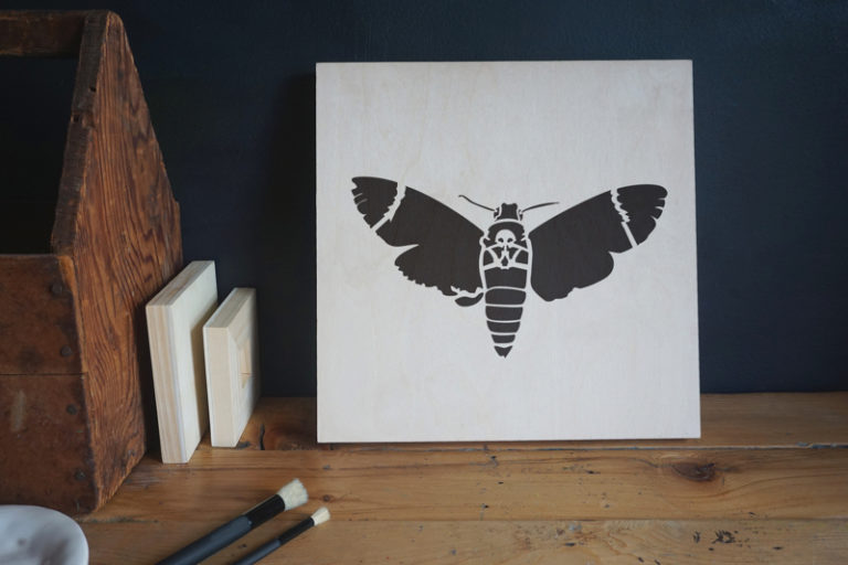 Moth with Skull Stencil (8.5″x11″) | Stencil 1