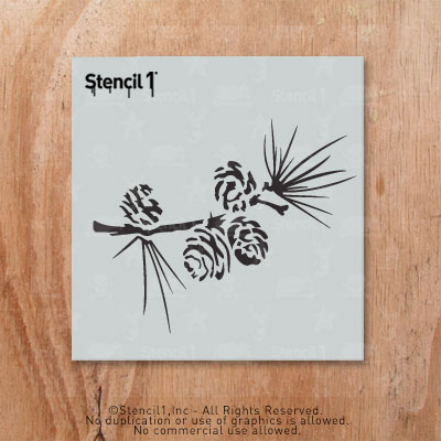 Pine Branch Stencil -Small (5.75″x6″) | Stencil 1