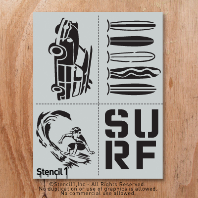 SURF Stencil 4-pack | Stencil1