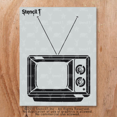 TV Retro Stencil (8.5″x11″) | Stencil 1