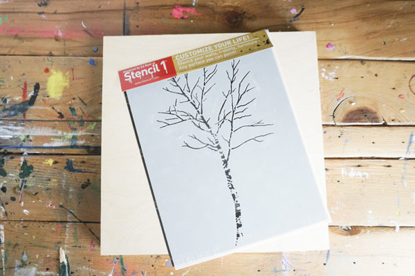 Birch Tree Wood Painting | Stencil 1