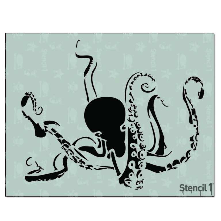Octopus Stencil (8.5"x11") | Stencil 1