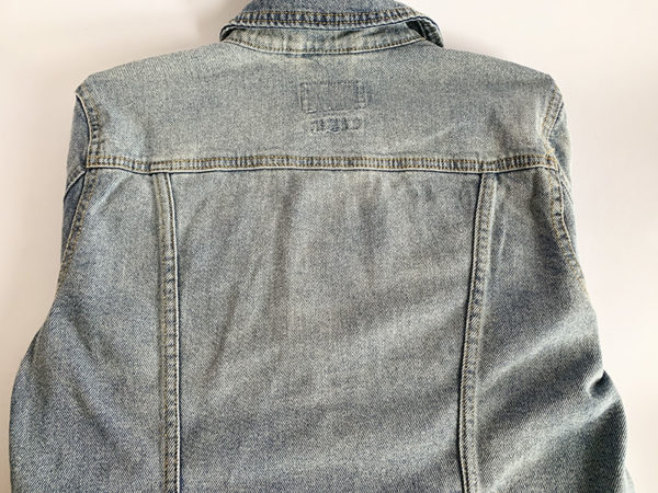 Stenciled Lotus Denim Jacket | Stencil 1