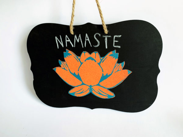 Stenciled Chalk Lotus Sign | Stencil 1