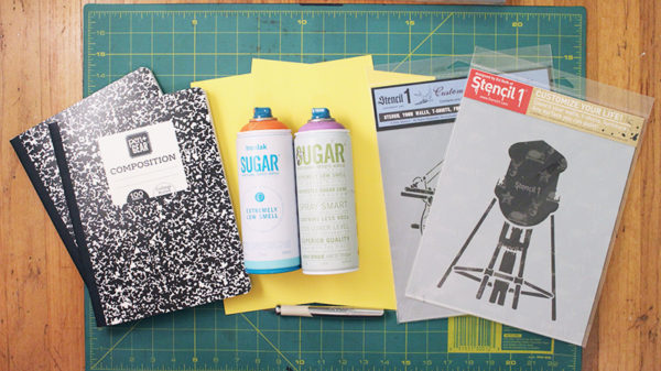 DIY Sunrise/Sunset Notebook Cover | Stencil 1