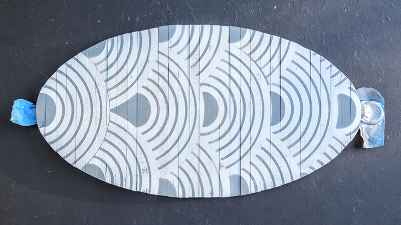 Stenciled Pattern Wood Spinner | Stencil 1