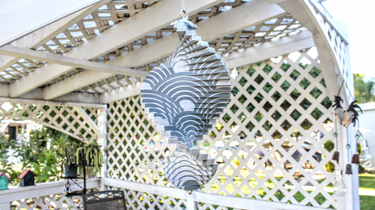 Stenciled Pattern Wood Spinner | Stencil 1