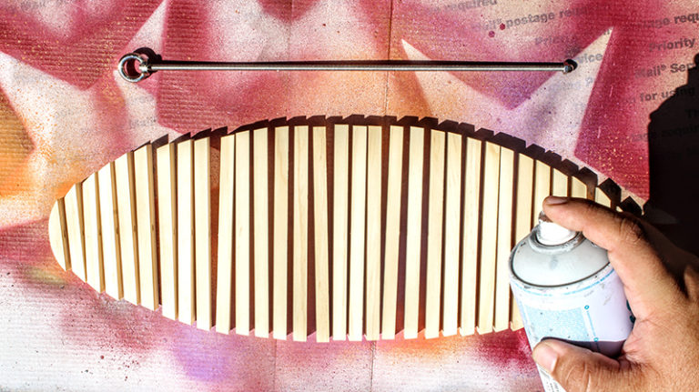 Stenciled Pattern Wood Spinner | Stencil 1