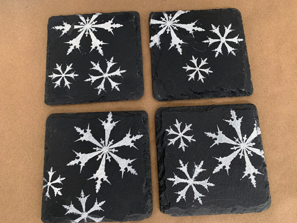 Holiday-Themed Slate Coasters | Stencil 1