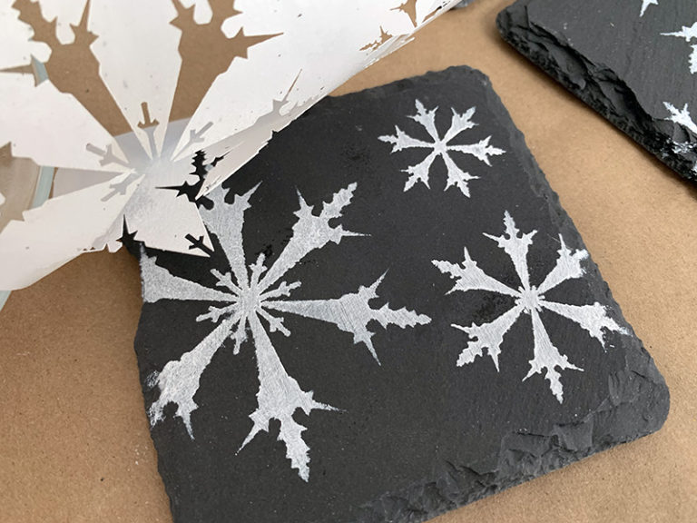 Holiday-Themed Slate Coasters | Stencil 1