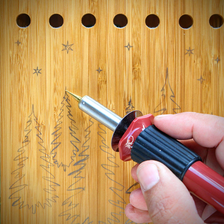 Winter Woodburn Tissue Box | Stencil 1