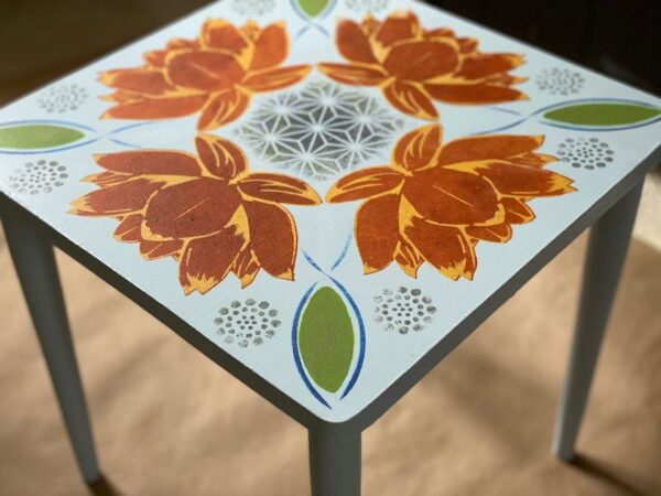Abstract Lotus Tabletop Makeover | Stencil 1