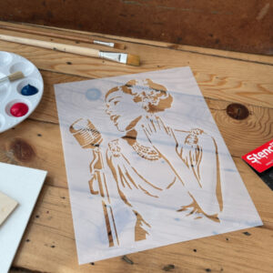 Blues Singer Stencil (8.5″x11″) | Stencil 1