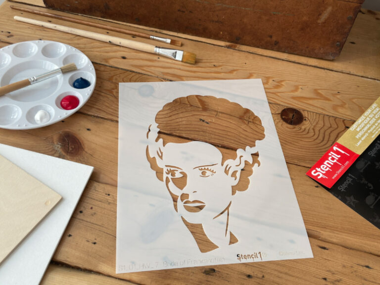 Bride of Frankenstein Stencil (8.5″x11″) | Stencil 1