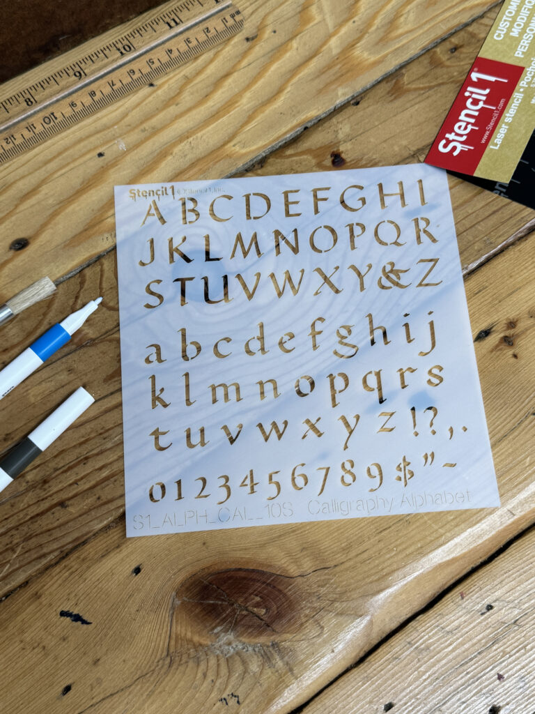 Calligraphy Small Letter Stencil 1/2 Inch | Stencil 1