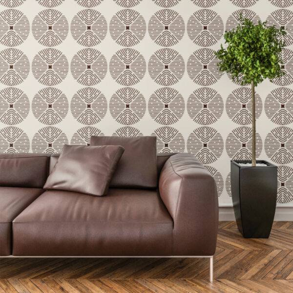 Round Shield 2 Repeat Pattern Wall Stencil | Stencil 1
