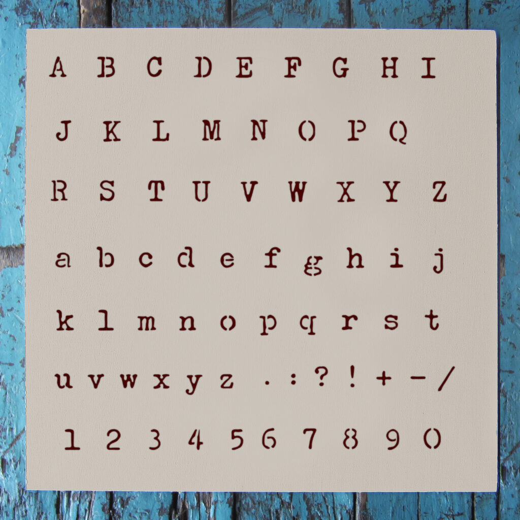 Courier 1/4 inch Letter Stencil (5.75″ x 6″) | Stencil 1