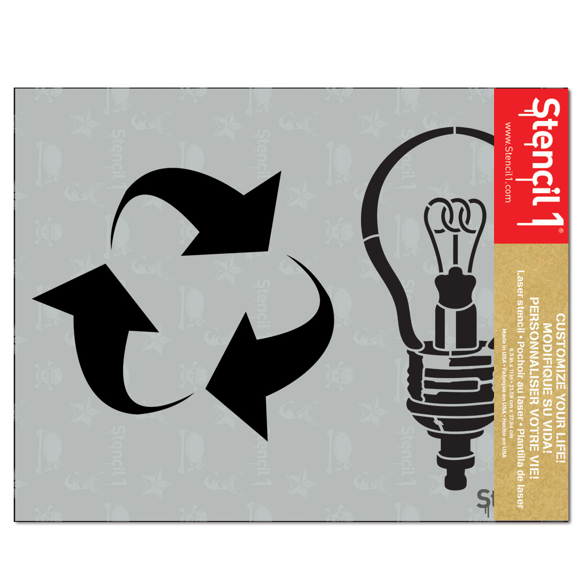 Lightbulb Recycle Stencil 2 Pack (8.5″ x 11″) | Stencil 1
